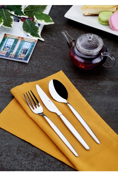 Hisar Lidya 18 Parça Çelik Yemek Çatal Kaşık Bıçak Seti