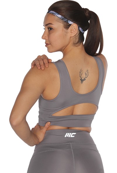 Muscle Cloth Musclecloth Dora Sporcu Sütyeni Gri