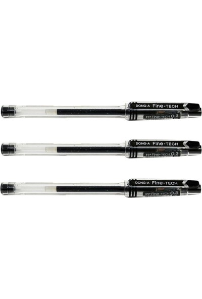 Dong-A Fine-Tech Jel 0,3 mm Kalem Siyah 5'li Dong-A Fine-Tech Jel 0,3 mm Kalem Siyah 5'li