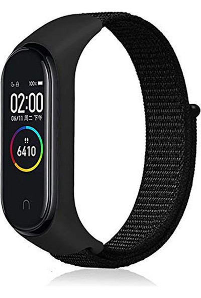 Pufwin Xiaomi Mi Band 3 ve 4 Uyumlu Hasır Örgü Kordon