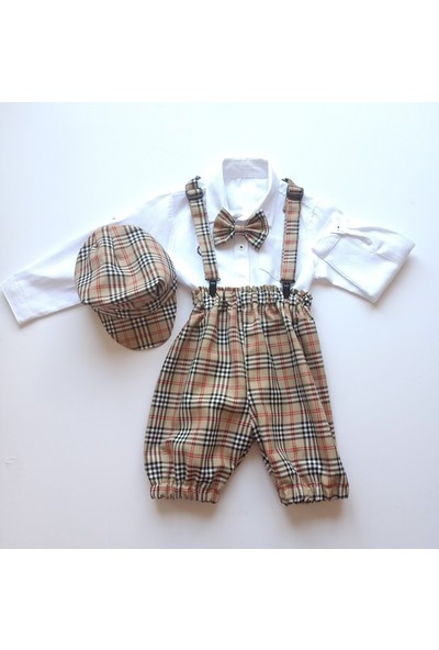 Momsandbabies Kasketli Şort Takımı Borbory Gömlekli