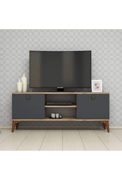 FERNISO 120CM Çam Füme Tv Sehpası