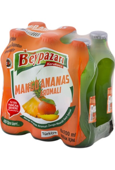 Beypazarı Ananas, Mango Aromalı Maden Suyu 6'lı 200 ml