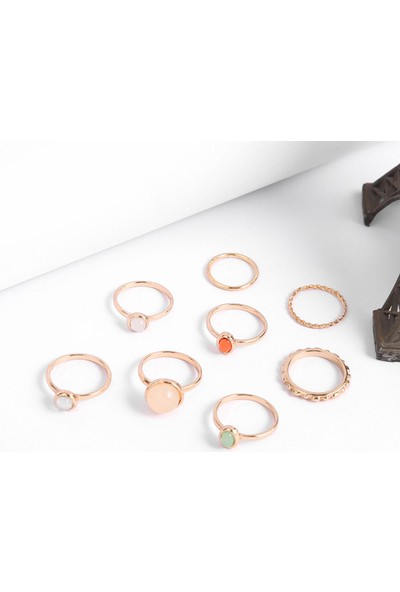 Chavin 8 Li Çoklu Taşlı Kadın Eklem Yüzüğü EM51 Chavin 8 Li Çoklu Taşlı Kadın Eklem Yüzüğü EM51