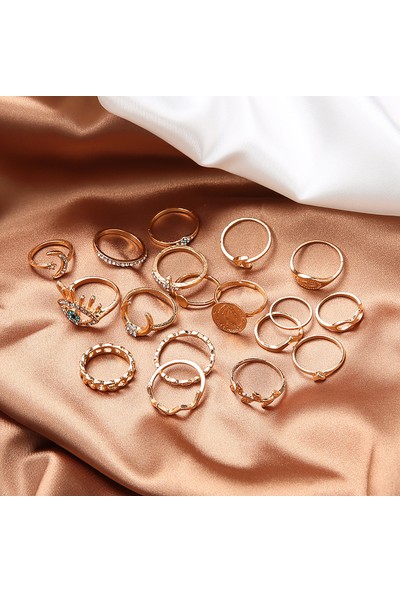 Chavin 18 Li Çoklu Taşlı Kadın Eklem Yüzüğü EM53