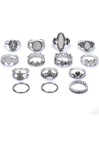 Chavin 14 Lü Çoklu Taşlı Kadın Eklem Yüzüğü EM57