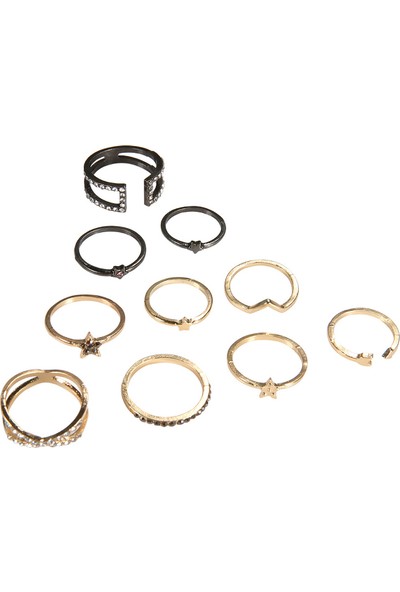 Chavin 9 Lu Çoklu Taşlı Kadın Eklem Yüzüğü EM58