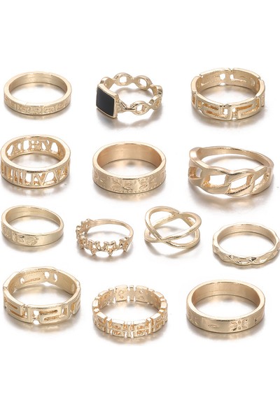 Chavin 13 Lü Çoklu Taşlı Kadın Eklem Yüzüğü EM67