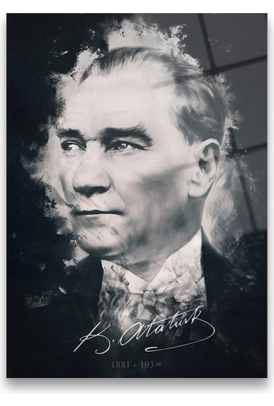 Balsüz Atatürk Silüeti Cam Tablo