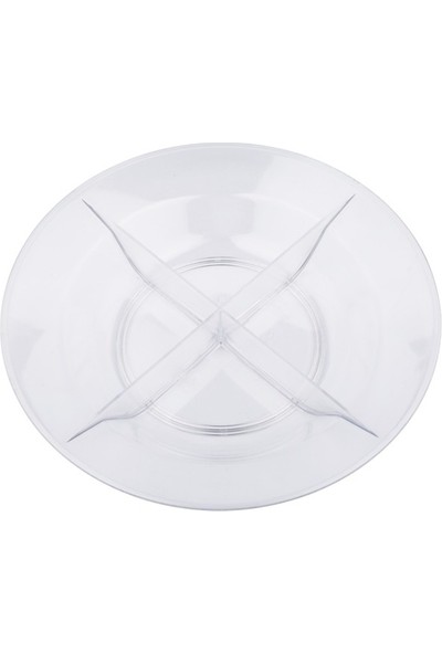 Ufresh Şeffaf Yuvarlak Bölmeli Pe Plastik Tabak 10 Adet