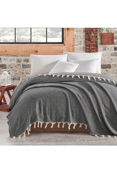 Şilay Çift Kişilik Pike Nokta Antrasit Renk Şilay Çift Kişilik Pike Nokta Antrasit Renk