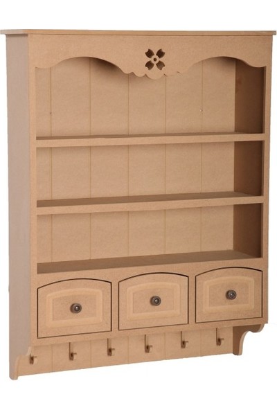 Buradadavar Hobi Ahşap Çekmeceli Askılıklı Büyük Terek Dolap 70 x 20 x 75 cm