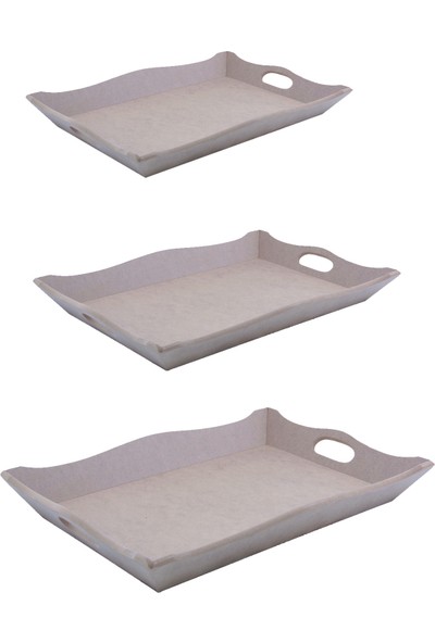 Buradadavar Hobi Ahşap Boyanabilir ''v' 'tepsi 3'lü Set Buradadavar Hobi Ahşap Boyanabilir ''v' 'tepsi 3'lü Set