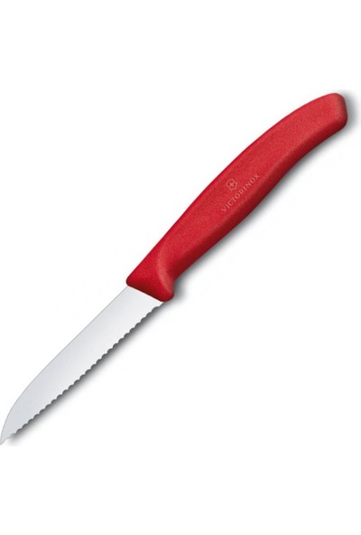 Victorinox Soyma Bıçağı Tırtıklı Kırmızı 8cm 6.7431