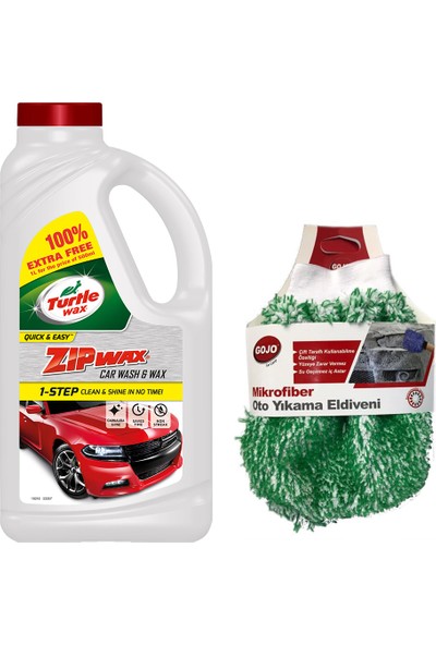 Turtle Wax Zip Wax Cilalı Oto Yıkama Şampuanı 60 Yıkama + Gojo Yıkama Eldiveni Turtle Wax Zip Wax Cilalı Oto Yıkama Şampuanı 60 Yıkama + Gojo Yıkama Eldiveni