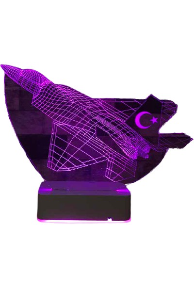 Modiwa Design Özel Tasarım F16 Savaş Uçağı Türk Bayraklı 3D 16 Renk Dekoratif LED Lamba Modiwa Design Özel Tasarım F16 Savaş Uçağı Türk Bayraklı 3D 16 Renk Dekoratif LED Lamba
