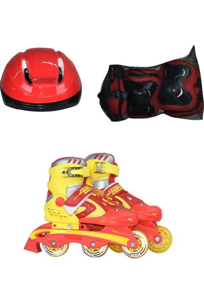 Furkan Işıksız Paten Set 27-31 Kırmızı