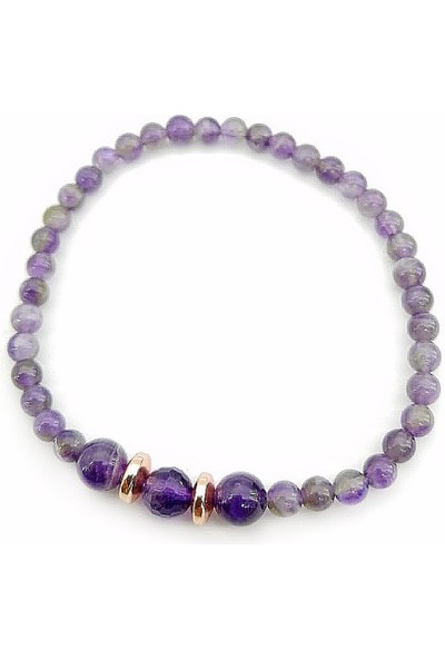 Osmanlı Doğal Taş Ametist 4mm Doğal Taş Bileklik