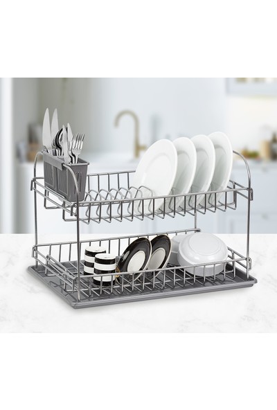 Okyanus Home Krom Maxi Iki Katlı Modern Tabaklık - Bulaşıklık Okyanus Home Krom Maxi Iki Katlı Modern Tabaklık - Bulaşıklık