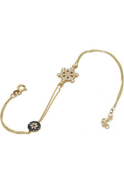 Altın Köşe Swarovski Taşlı Bileklik