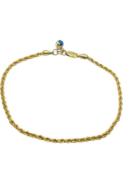 Altın Köşe Burgu Altın Bileklik Gözlü 14 Ayar