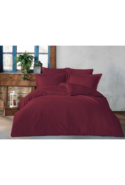 Miabella Home Battal Boy Çizgili Pamuk Saten Nevresim Takımı