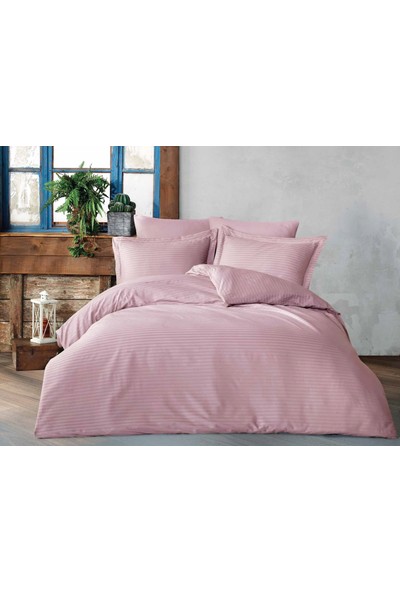 Miabella Home Battal Boy Çizgili Pamuk Saten Nevresim Takımı