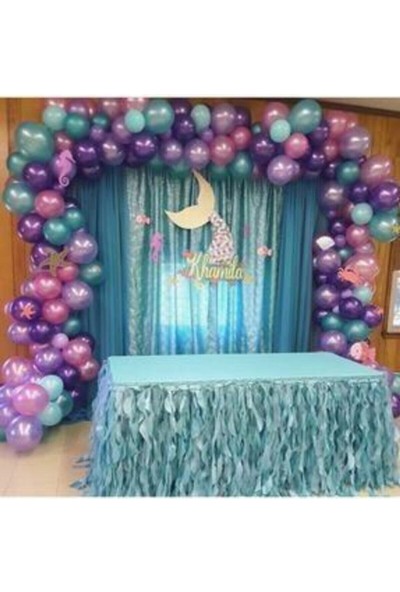 Parti Seza Deniz Kızı Konsept Metalik Balon ve Balon Zinciri 50 Adet Parti Seza Deniz Kızı Konsept Metalik Balon ve Balon Zinciri 50 Adet