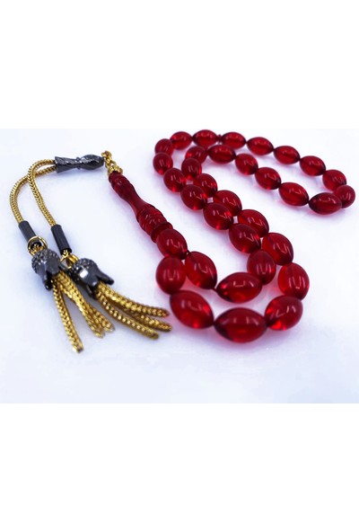 Karakaya Kuyumculuk Çift Sallantılı Özel Püsküllü Ateş Kehribar Tesbih Karakaya Kuyumculuk Çift Sallantılı Özel Püsküllü Ateş Kehribar Tesbih
