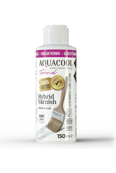 Aquacool Trend Hybrid Varnish Hobi Boyası Su Bazlı Hibrit Vernik 150 ml Parlak Aquacool Trend Hybrid Varnish Hobi Boyası Su Bazlı Hibrit Vernik 150 ml Parlak