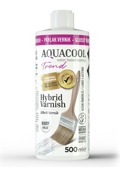 Aquacool Trend Hybrid Varnish Hobi Boyası Su Bazlı Hibrit Vernik 500 ml Parlak Aquacool Trend Hybrid Varnish Hobi Boyası Su Bazlı Hibrit Vernik 500 ml Parlak