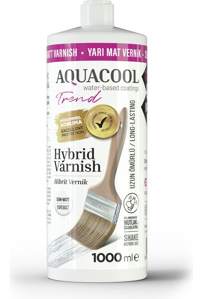 Aquacool Trend Hybrid Varnish Hobi Boyası Su Bazlı Hibrit Vernik 1000 ml Yarı Mat Aquacool Trend Hybrid Varnish Hobi Boyası Su Bazlı Hibrit Vernik 1000 ml Yarı Mat
