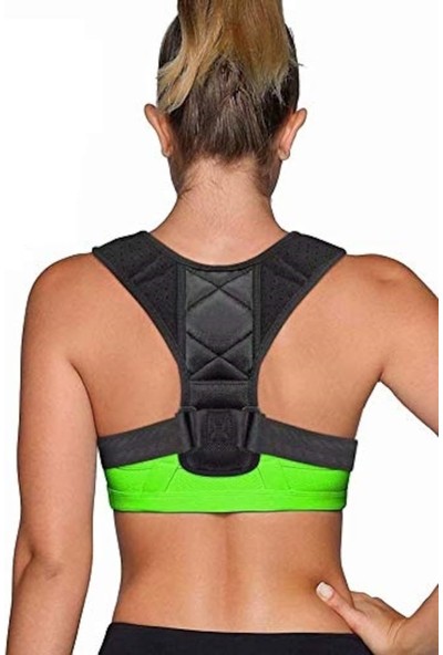 Ankaflex Dik Durus Korsesi Oturma Yürüme Aparatı Korsesi Bel Sırt Korsesi Deri Desen Kemerli