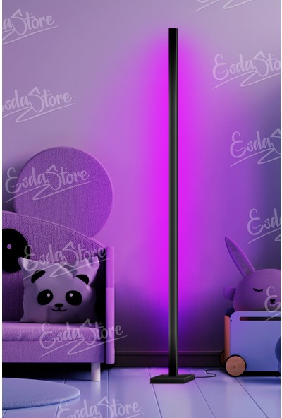 Esda Store Esda LED Dekoratif Lambader -Led Lamba Işık Sistemi-Siyah- Full Rgb Renk