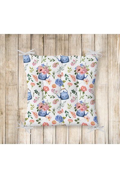 Decoars Çiçek Figürlü Özel Tasarım Sandalye Minderi Decoars Çiçek Figürlü Özel Tasarım Sandalye Minderi