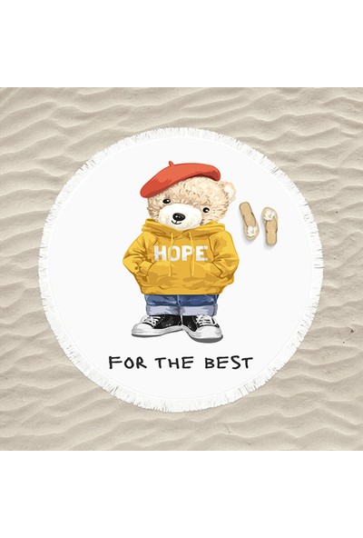 Decoars Teddy Bear Figürlü Özel Tasarım Yuvarlak Plaj Havlusu Decoars Teddy Bear Figürlü Özel Tasarım Yuvarlak Plaj Havlusu