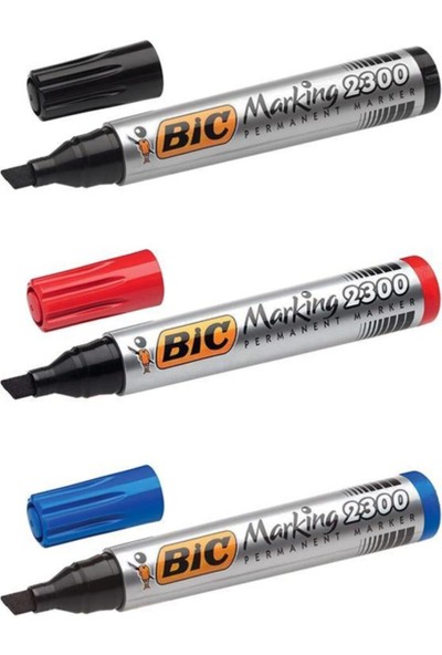Bic Marking 2300 Marking Kesik Uçlu Permanent Marker 3'lü Set Bic Marking 2300 Marking Kesik Uçlu Permanent Marker 3'lü Set