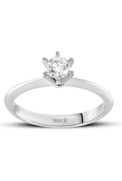 İber F Renk SI2 0.40 Karat Pırlanta Tektaş Yüzük - SYZF002-040HRD