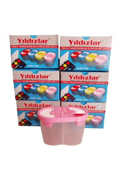 Yıldızlar Pembe Fırça Temizleme Su Kabı Iki Bölmeli Sulu Boya Su Kabı 1 Adet Yıldızlar Pembe Fırça Temizleme Su Kabı Iki Bölmeli Sulu Boya Su Kabı 1 Adet