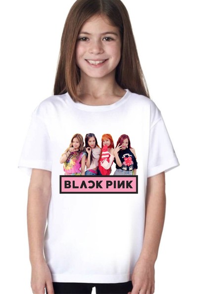 Hediye Center Black Pink Baskılı Çocuk Tişört D04 Hediye Center Black Pink Baskılı Çocuk Tişört D04