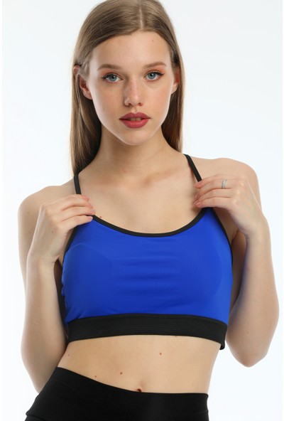 Mint 21 Mavi Çapraz Ip Askılı Spor Sütyeni