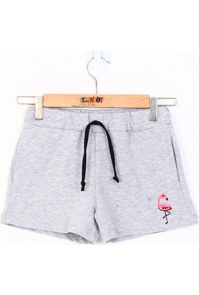 Toontoy Kız Çocuk Iki Yanı Cepli Flamingo Nakışlı Şort