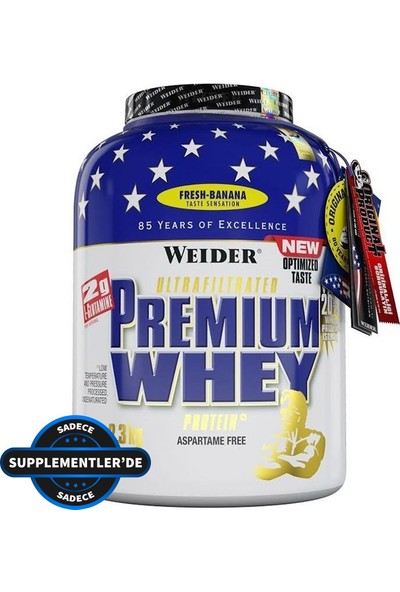 Weider Premium Whey Protein Tozu 2300 Gr Muz (Orijinal Distribütör Bandrollü)