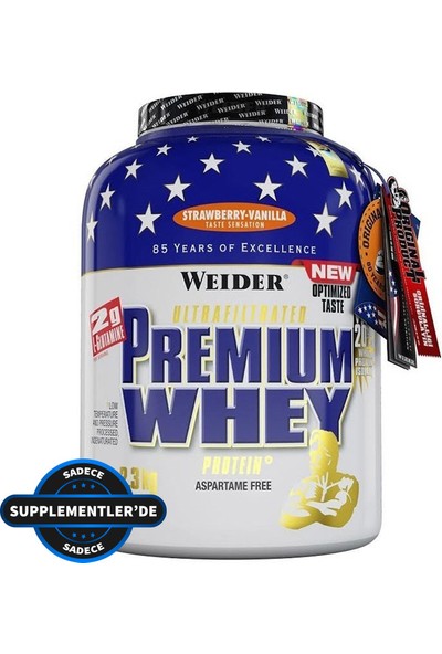 Weider Premium Whey Protein Tozu 2300 Gr Vanilya-Çilek (Orijinal Distribütör Bandrollü) Weider Premium Whey Protein Tozu 2300 Gr Vanilya-Çilek (Orijinal Distribütör Bandrollü)