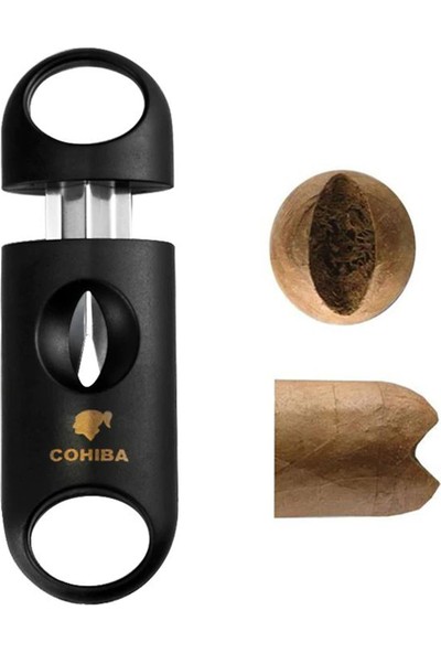 Cohiba Dışı Plastik Içi Metal V Puro Kesici Makası Cohiba Dışı Plastik Içi Metal V Puro Kesici Makası