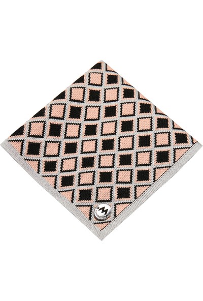 Hemington Karo Desen Pudra Siyah Rengi Triko Mendil