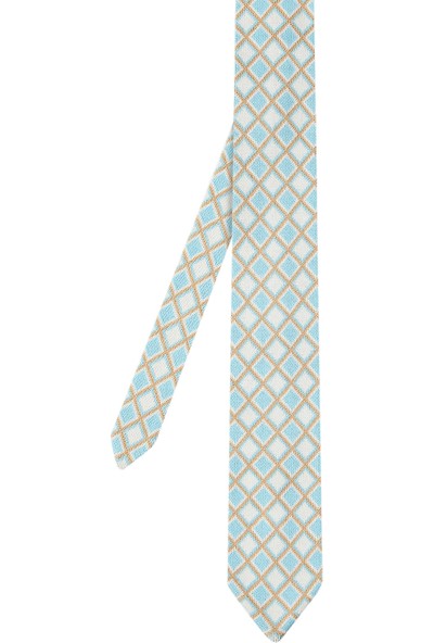 Hemington Karo Desen Turkuaz Triko Kravat