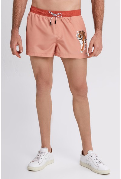 Hemington Kaplan Baskılı Somon Rengi Kısa Kesim Mayo Hemington Kaplan Baskılı Somon Rengi Kısa Kesim Mayo