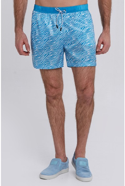 Hemington Bengal Desen Turkuaz Quick Dry Mayo