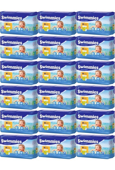Swimmies Mayo Bebek Bezi Medium-Orta 12+Kg 198 Ad (18 Li Set) Swimmies Mayo Bebek Bezi Medium-Orta 12+Kg 198 Ad (18 Li Set)